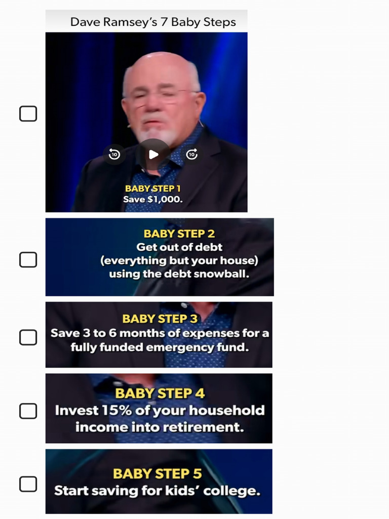Baby Steps To Get Financially Stable | PDF