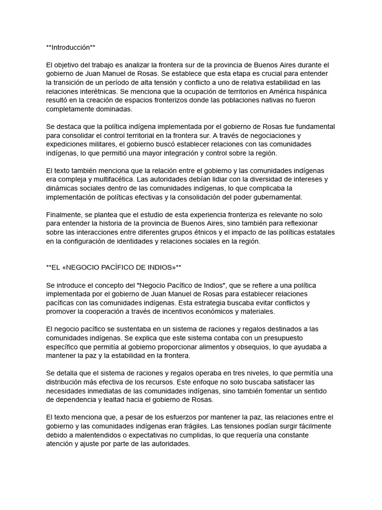 Resumen Ratto. U3. Argentina | PDF