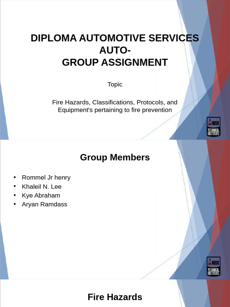Fire Hazard Group Assignment | PDF