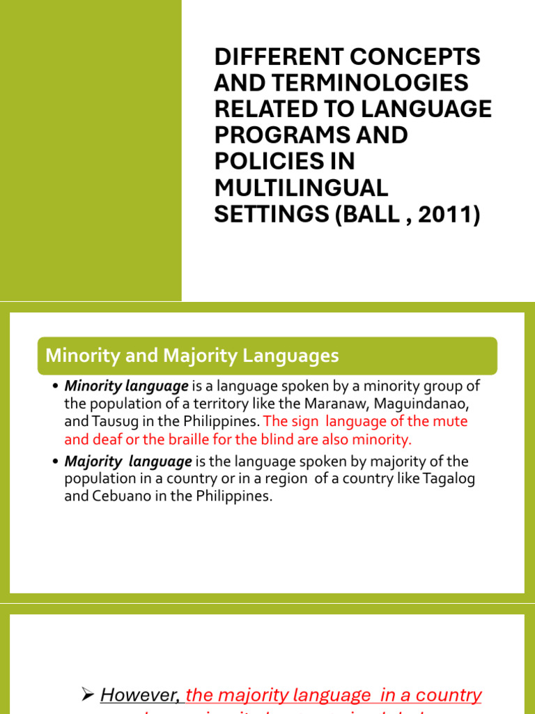 1 Different Concepts and Terminologies Related To Language Programs | PDF