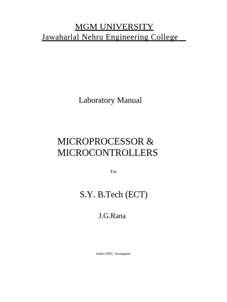 SY B.tech MPMC Lab Manual-FINAL | PDF SY B.tech MPMC Lab Manual-FINAL | PDF