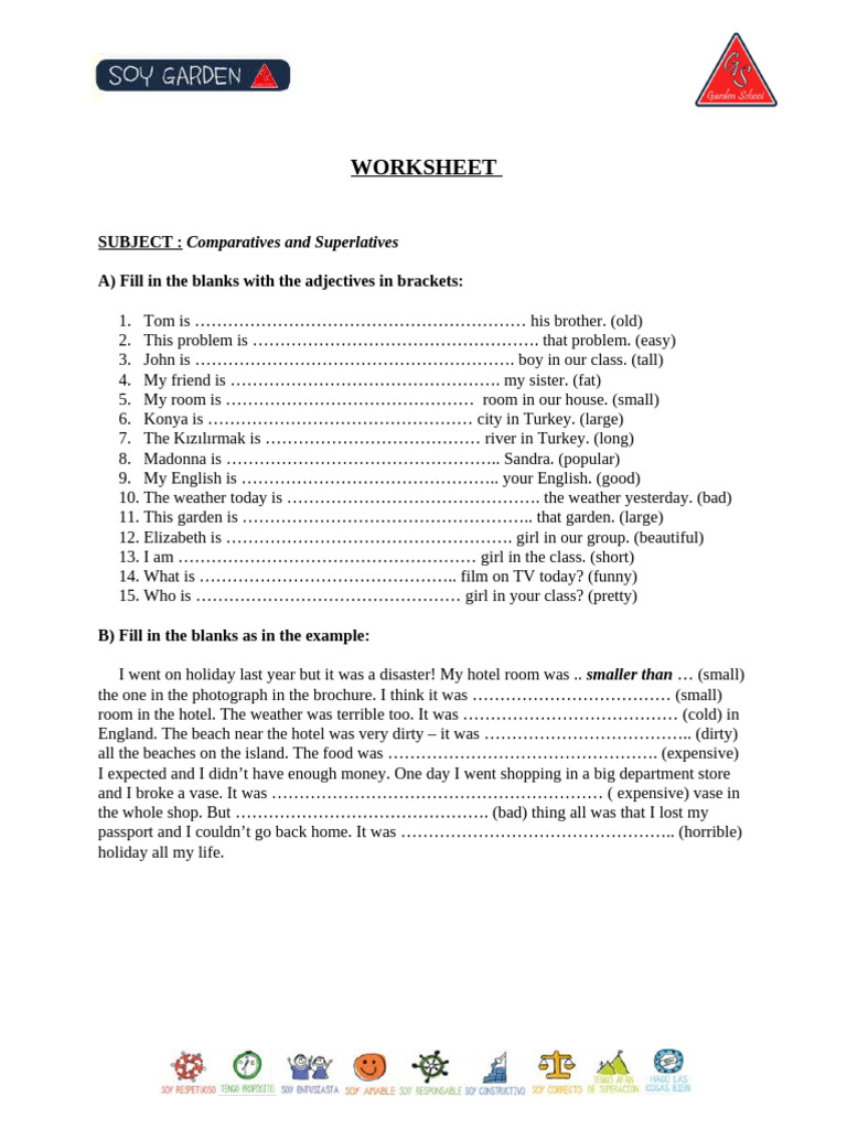 WORKSHEET Comp-Sup 8th 2024 | PDF