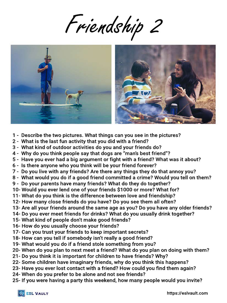 25 Friendship Conversation Questions 2 | PDF