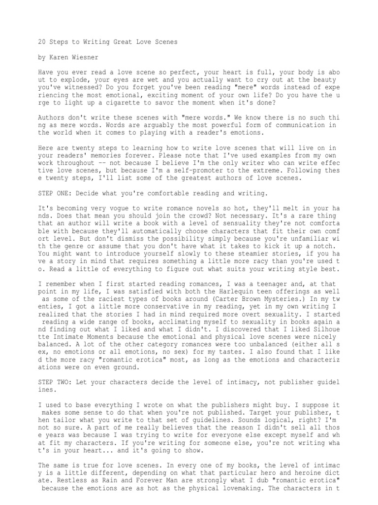 Writing Love Scene | PDF | Romance Novels | Hero