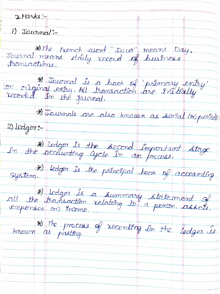 Accounts 2mark | PDF