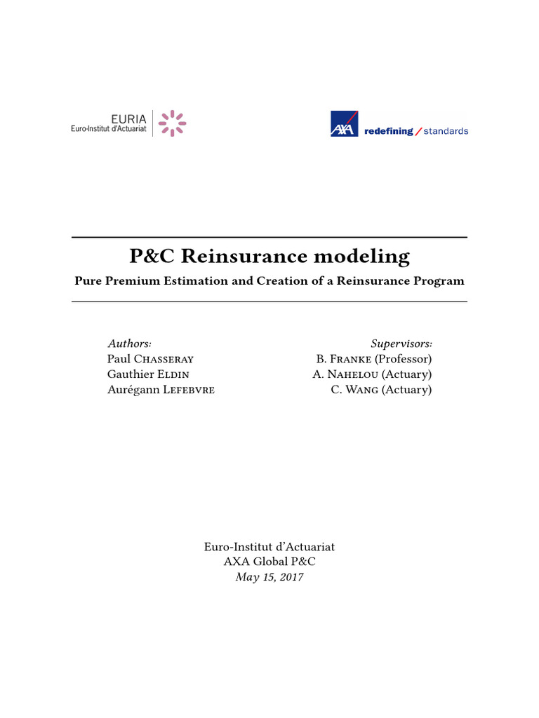 P&C Reinsurance Modeling (PDFDrive) | PDF