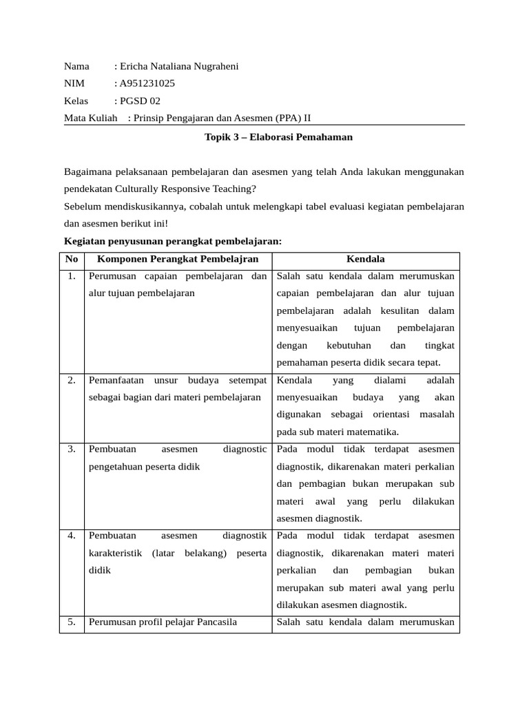 Haslinda - T3 - Elaborasi Pemahaman - PPA II | PDF