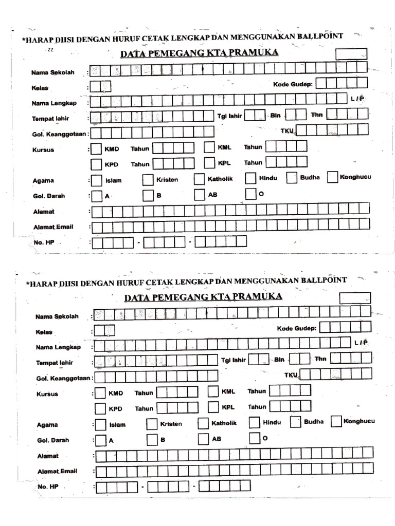 Formulir Pramuka | PDF