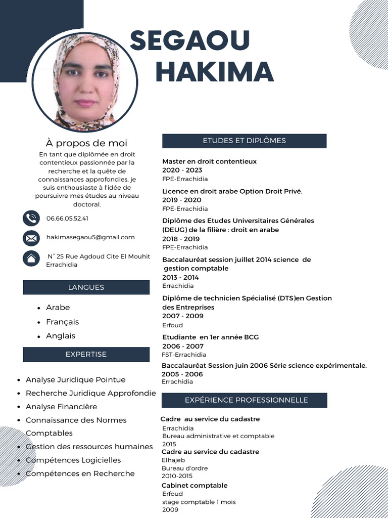 CV Segaou Hakima | PDF
