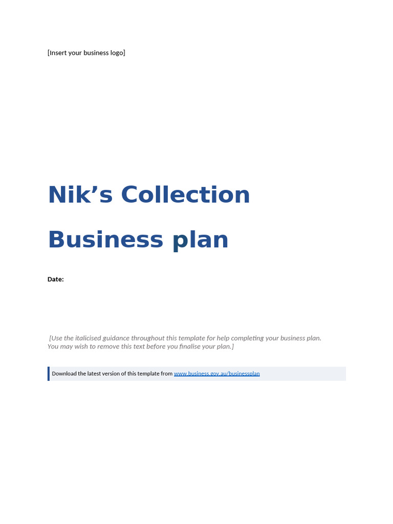 Business Plan Template Doc | PDF