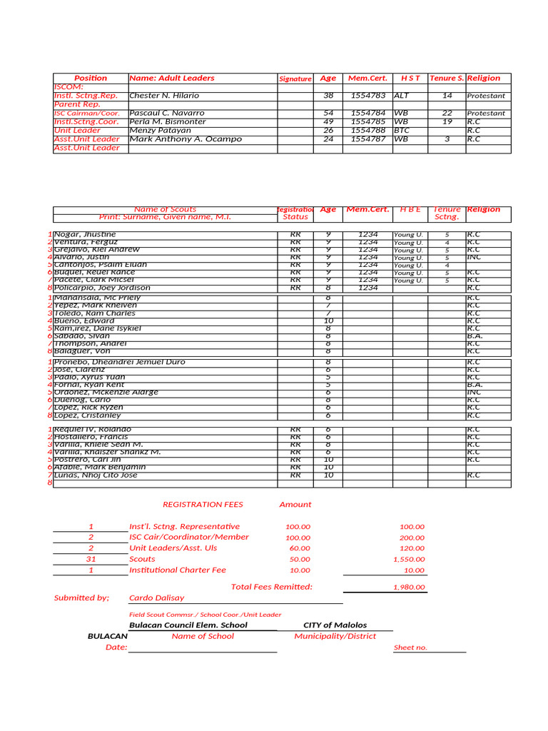 2023 BSP Membership Registration Form | PDF