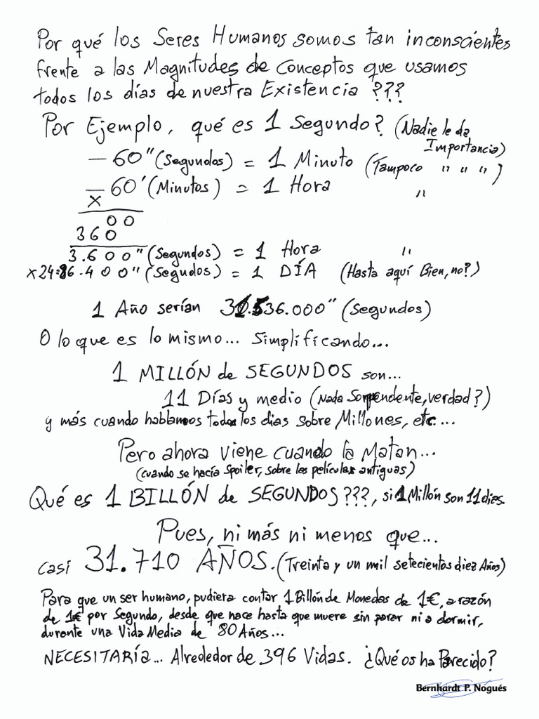 Magnitudes EL SEGUNDO, Los MILLONES y Los BILLONES "ESPECTACULAR ...