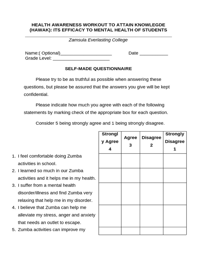 Questionnaire On REVISION | PDF