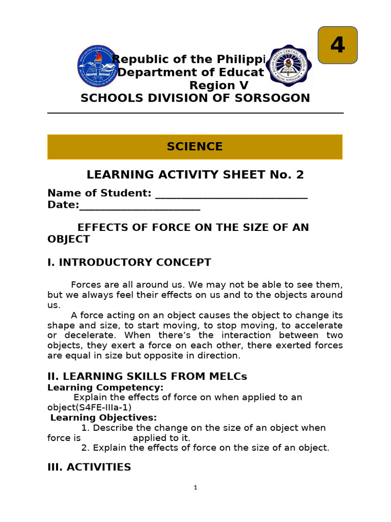 Sci4 Las - Q3, W2 | PDF