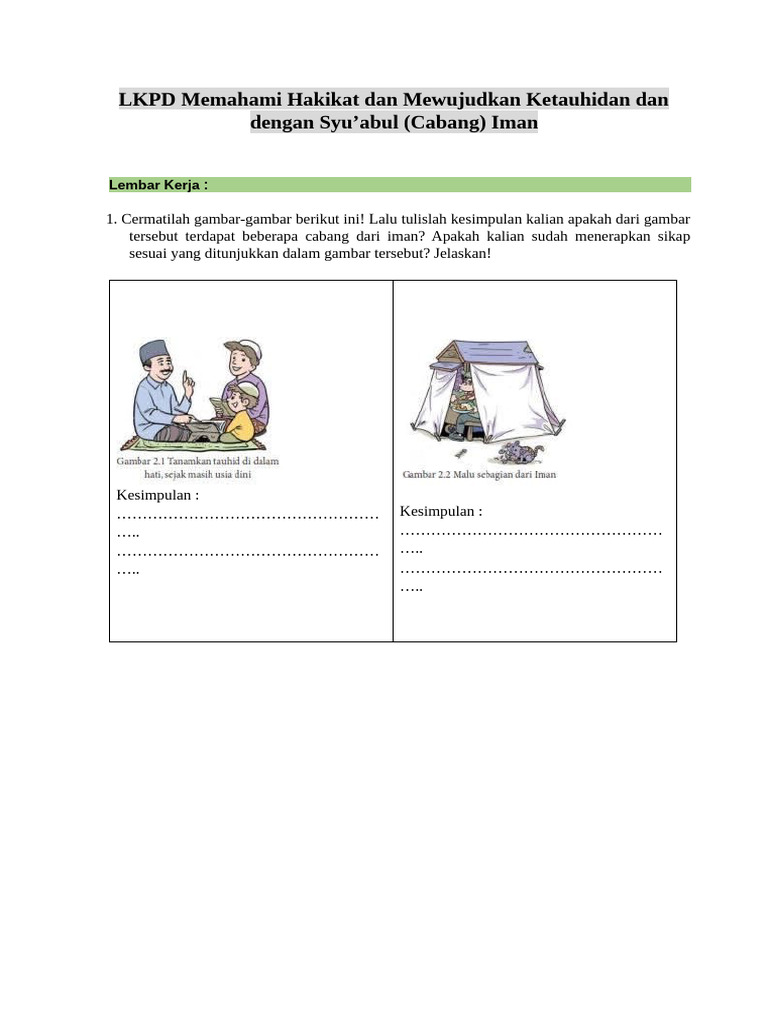 LKPD Bab 2 Ziraa | PDF