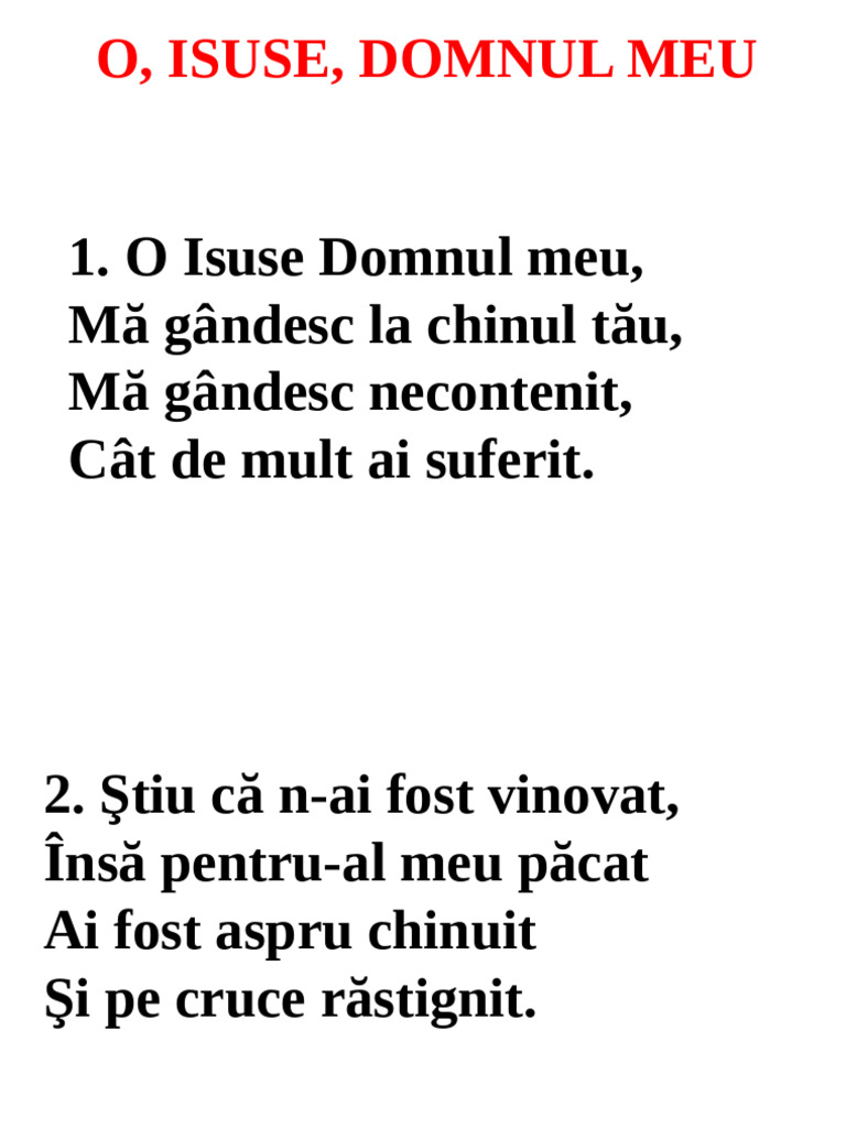 O Isuse Domnul Meu | PDF