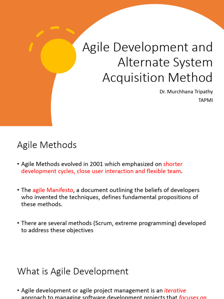 Agile Development and Alternate System Acquisition Method | PDF