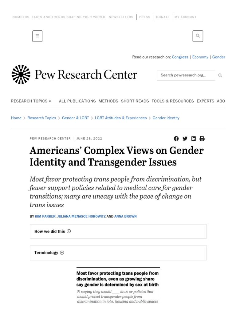 Americans' Complex Views on Gender Identity and Transgender Issues _ Pew Research Center | PDF