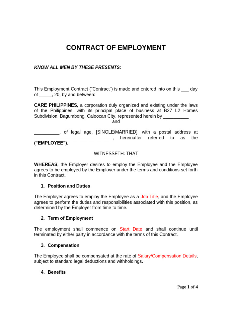 Contract of Employment With Bond | PDF | Employment | Trade Secret