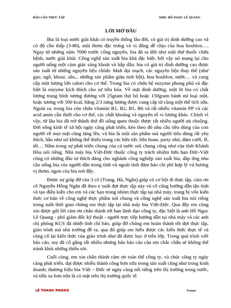 báo-cáo-thực-tập- - -phong-lê-KCS Thương | PDF