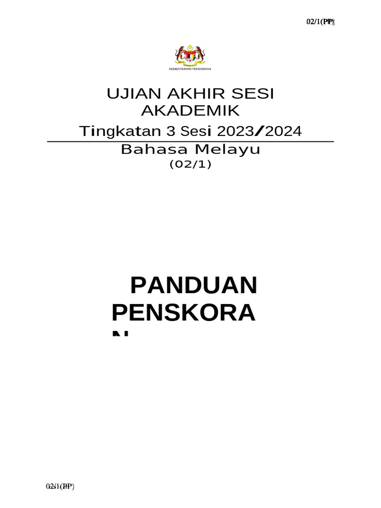 Bahasa Melayu 1 PP t3 | PDF