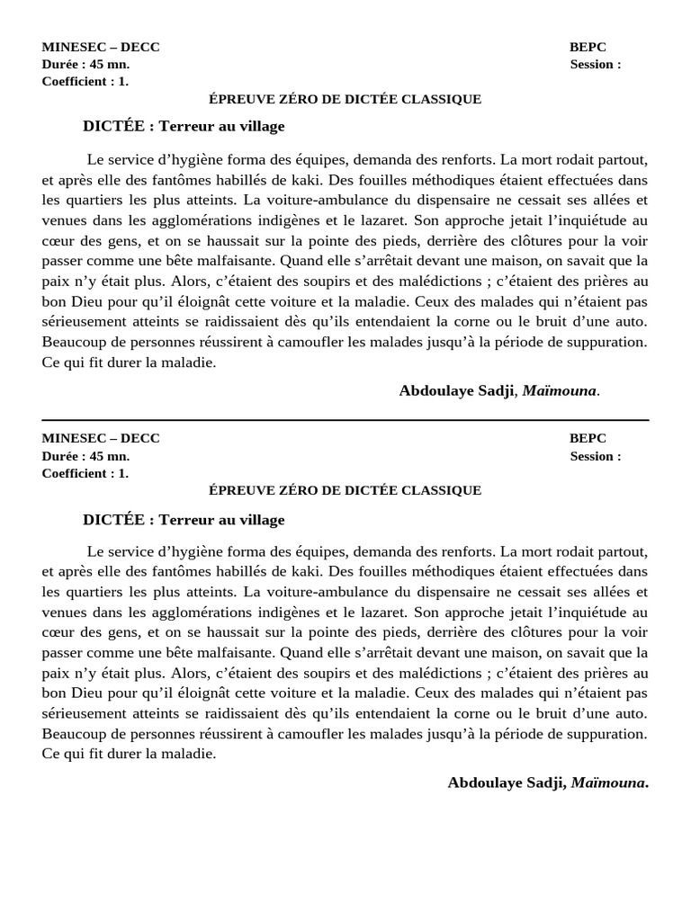 Dictee Classique Bepc Zero | PDF