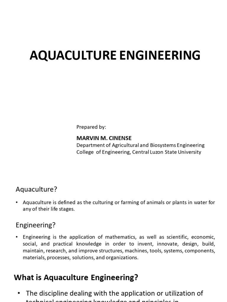 Aquaculture Engineering | PDF