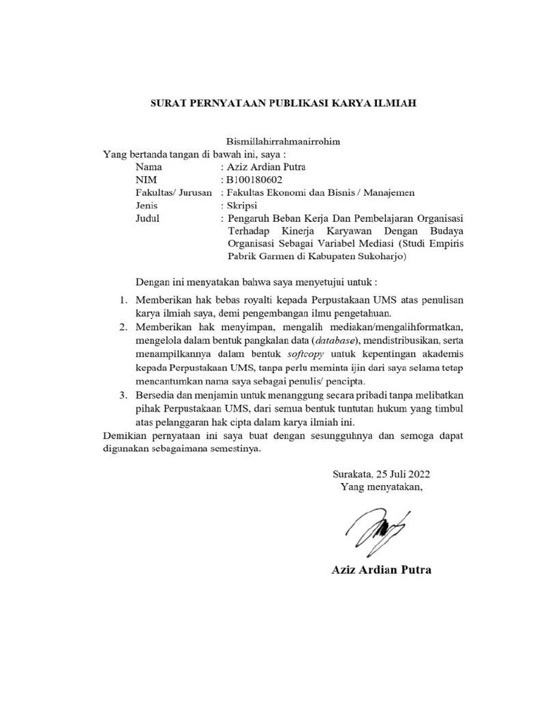 Pernyataan Publikasi | PDF
