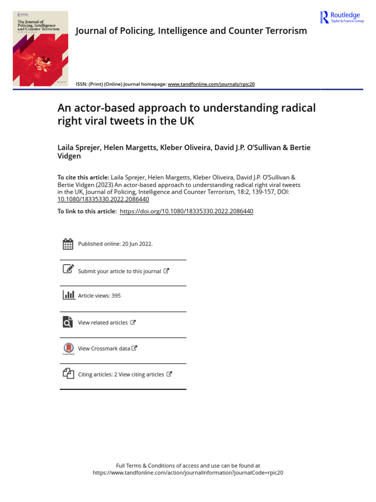 An Actor-Based Approach To Understanding Radical Right Viral Tweets in ...