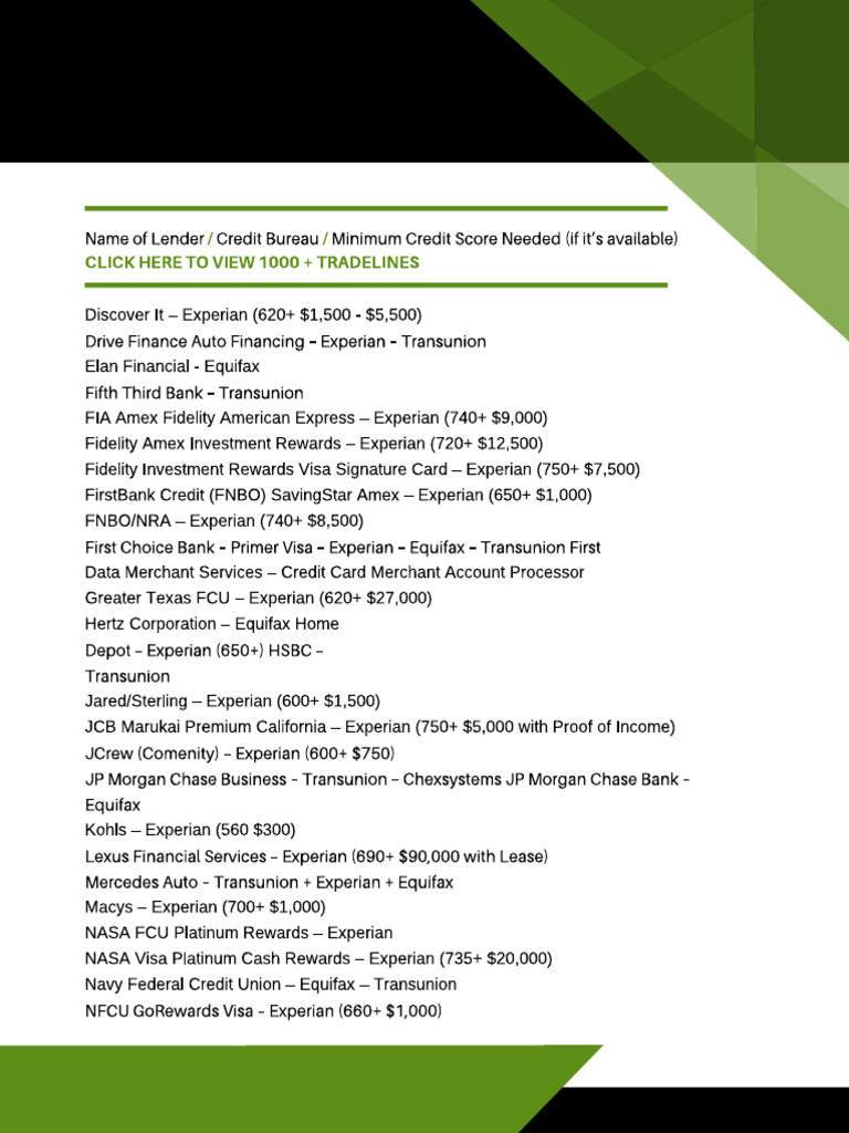 Secret Lenders List Part B | PDF