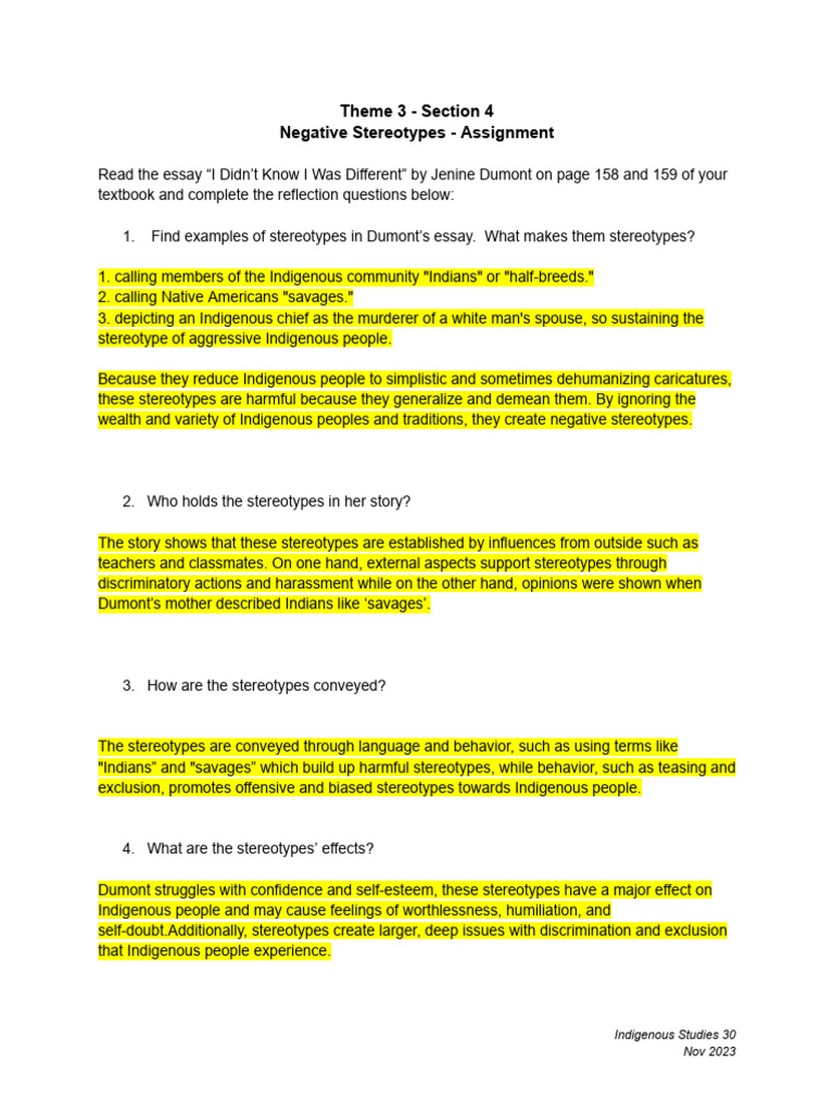 Indigenous Stereotypes Impact | PDF | Stereotypes | Social Science