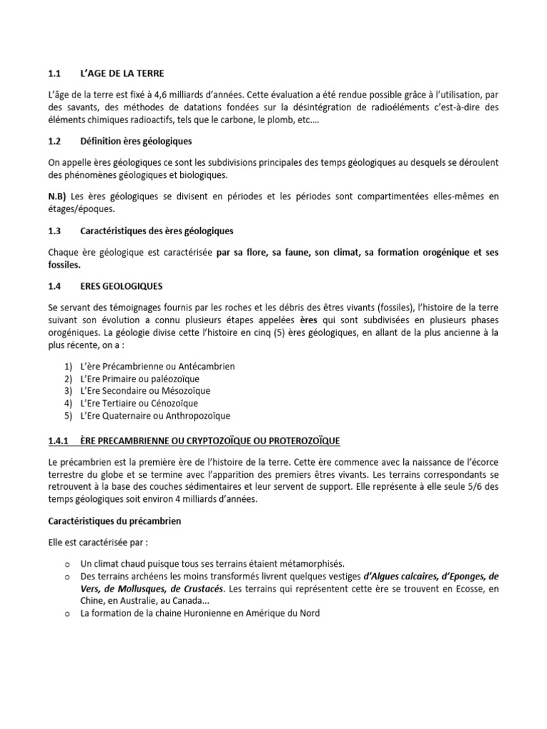 Eres Geologiques S4 | PDF