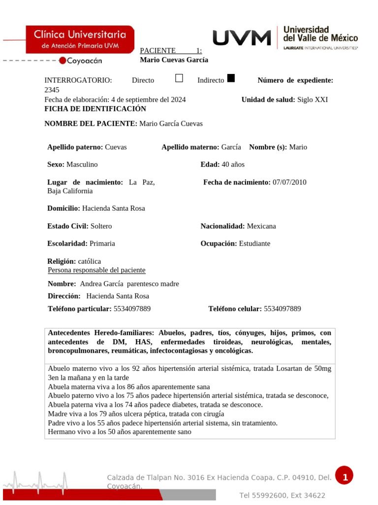 HISTORIA CLINICA PxMario Cuevas García Apendicitis Aguda | PDF