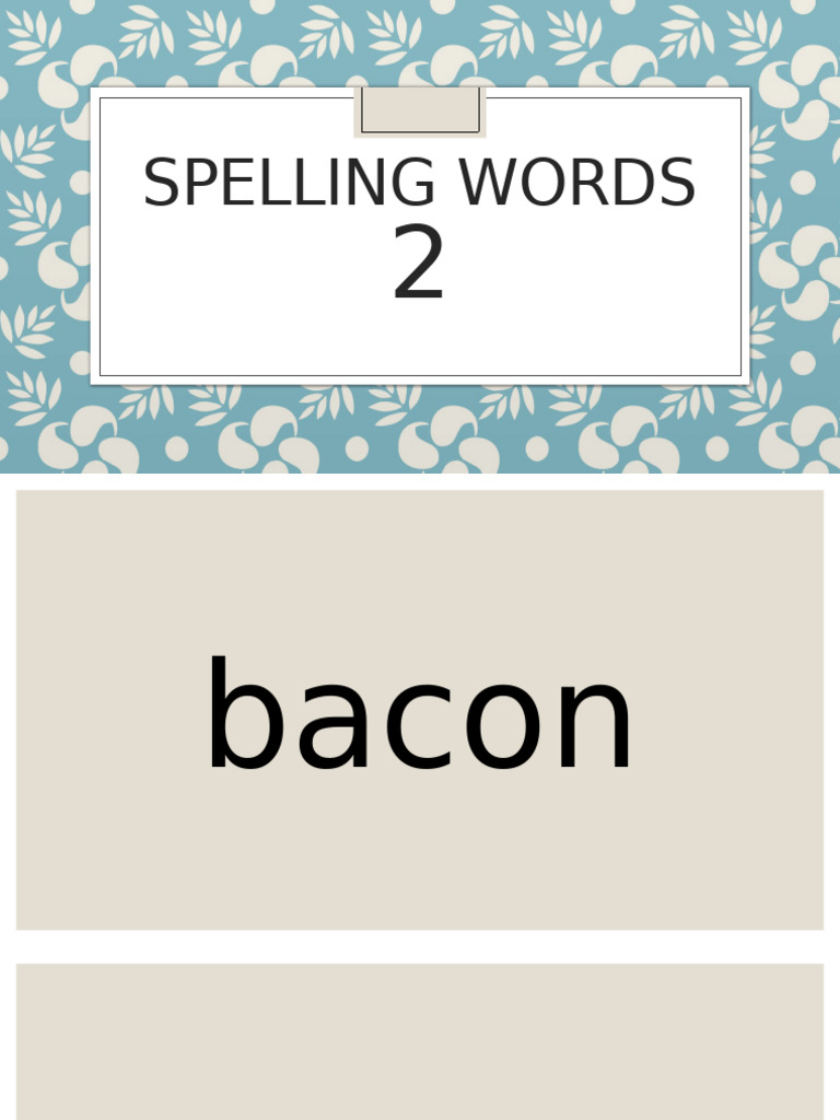 Spelling Words 2 | PDF