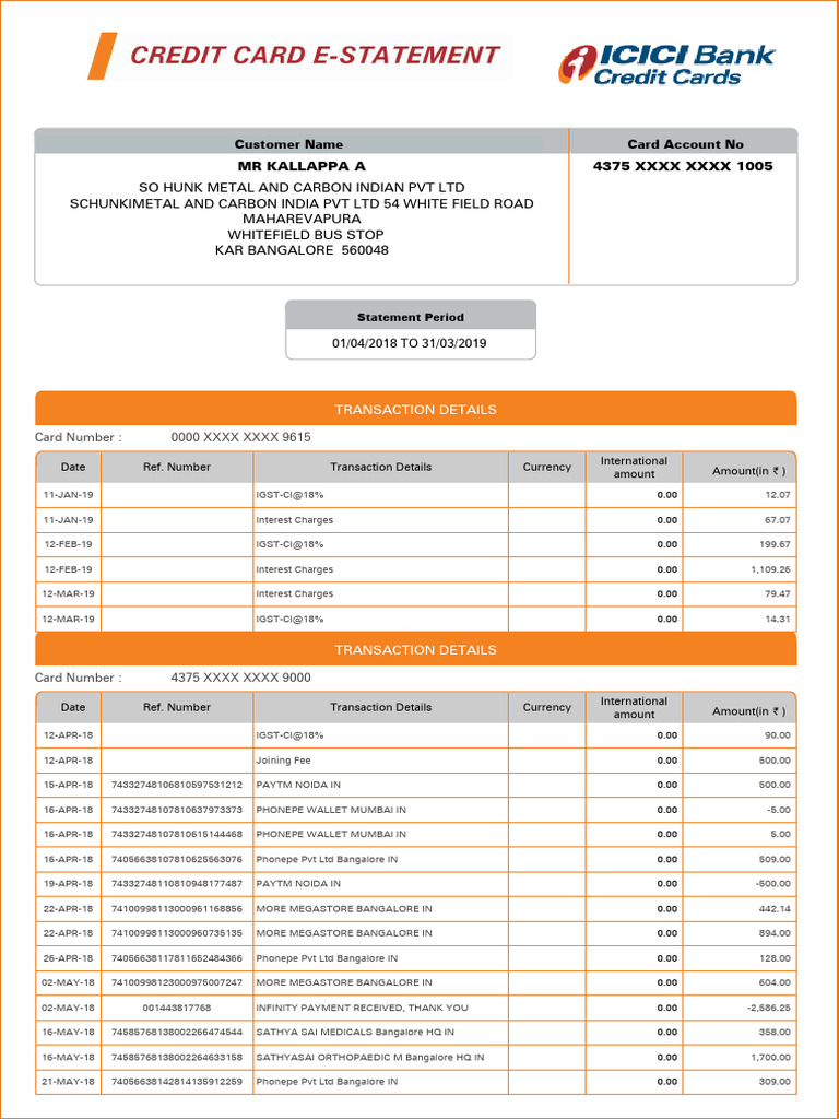 Credit Card Statement | PDF