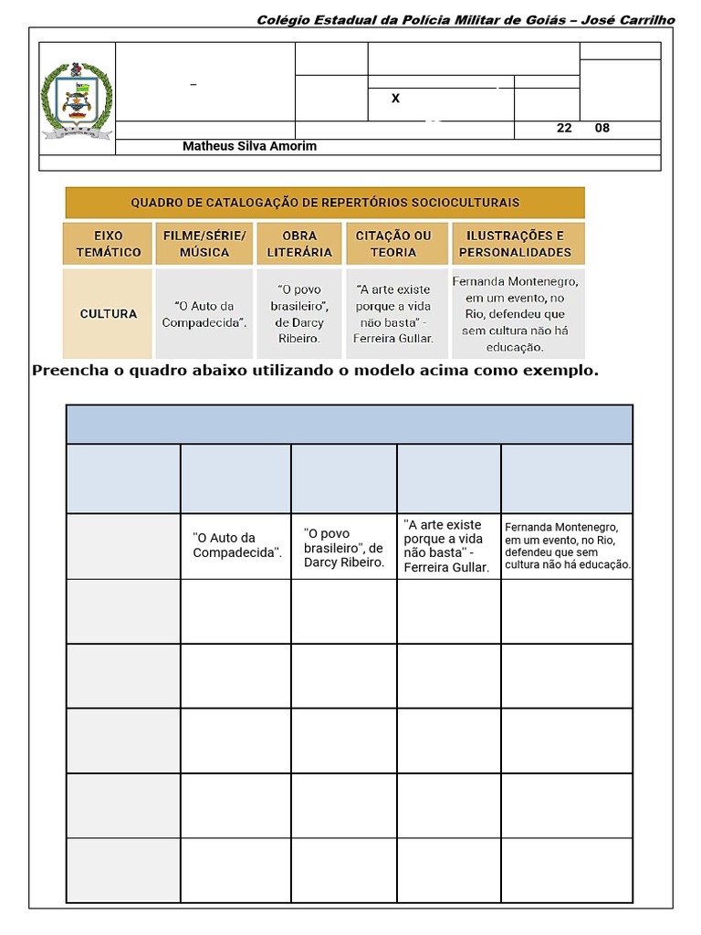 EOLP - Atividade Repertórios | PDF
