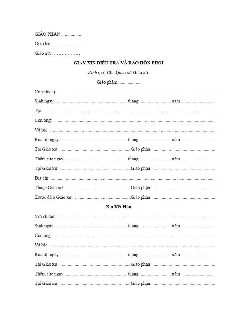 Mau Giay Xin Dieu Tra Va Rao Hon Phoi | PDF