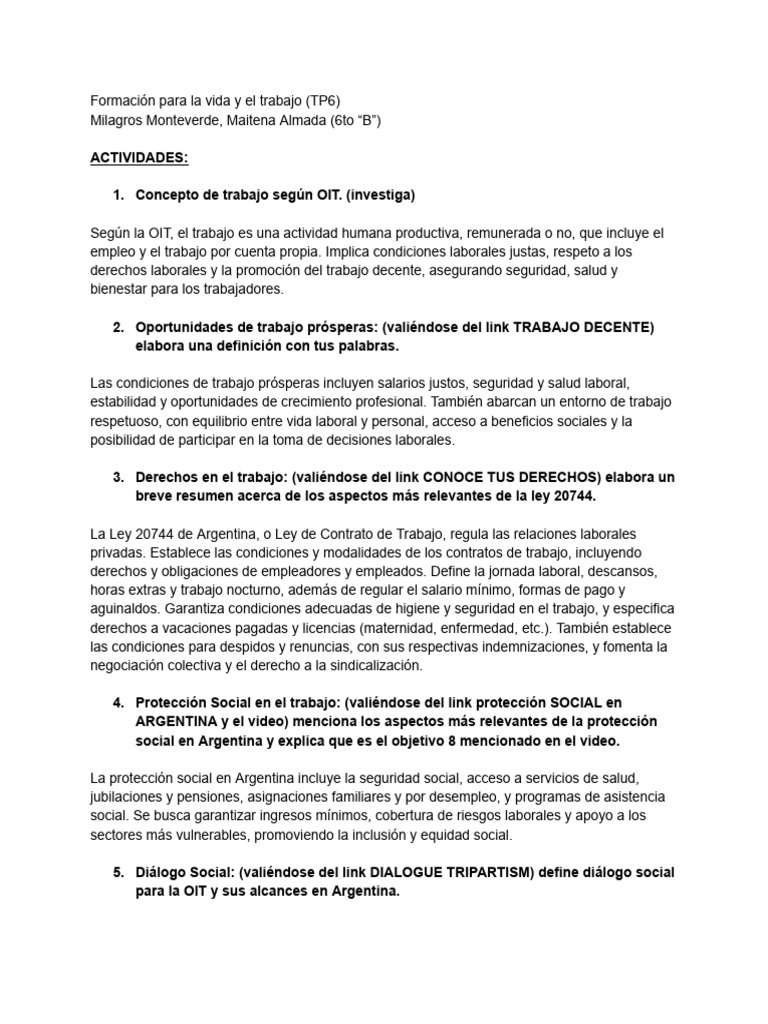 Fvt-Actividad 6 | PDF | Derecho laboral | Negocios