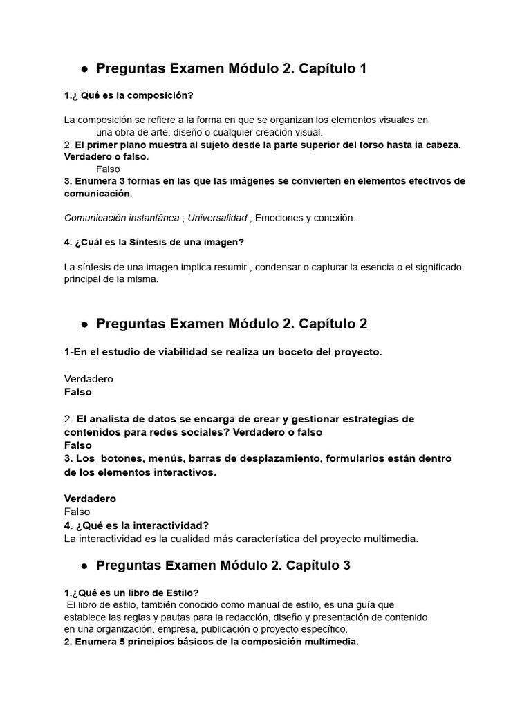 Examen Modulo 2 Libro 1 | PDF
