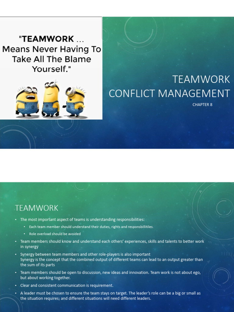 Effective Teamwork and Conflict Management | PDF | Social Psychology ...