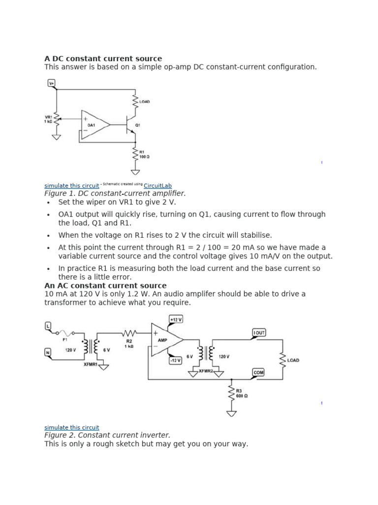 A DC Constant Current Source | PDF