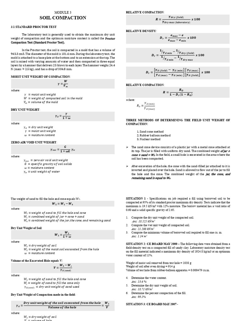 Module 3 - PB2 - Soil Compaction 1 | PDF