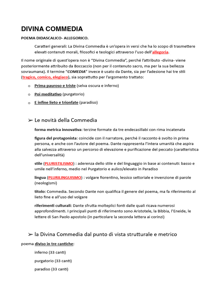 Divina Commedia | PDF | Divine Comedy | Dante Alighieri