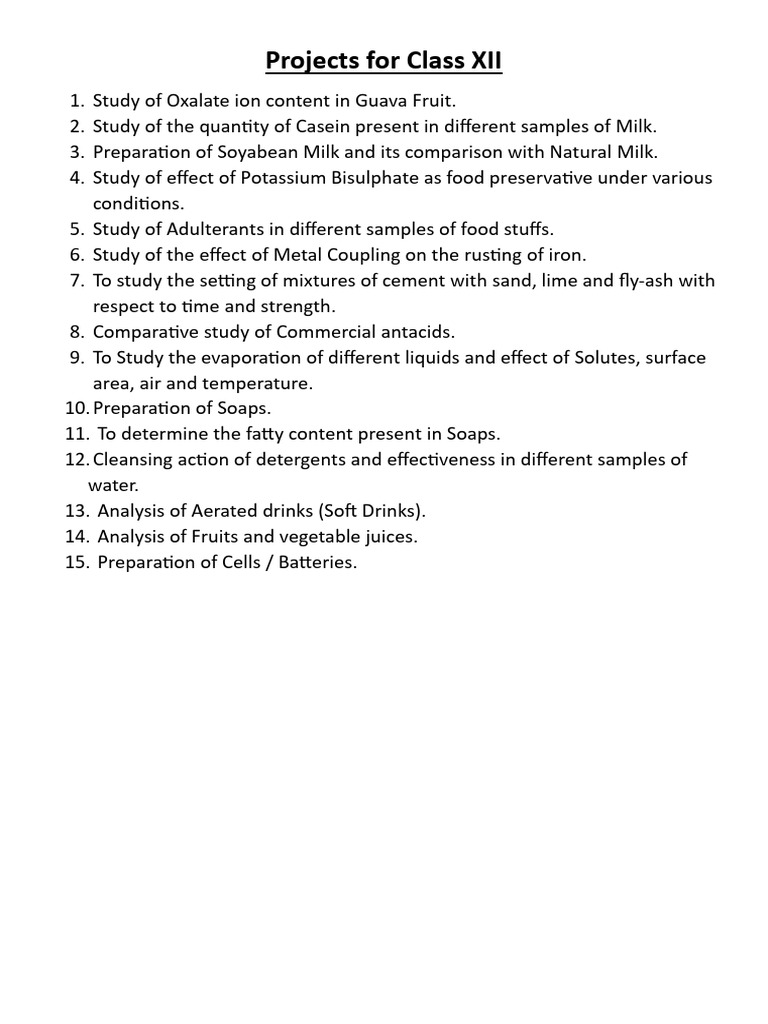 Projects For Class XII | PDF
