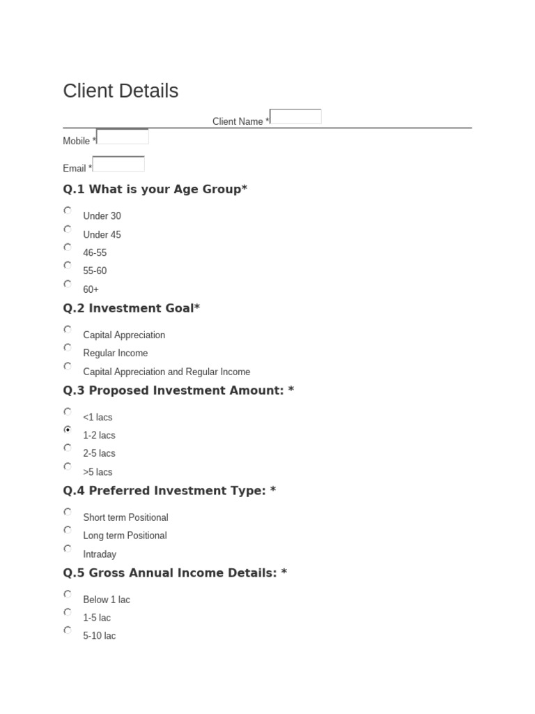 Risk Profiling | PDF