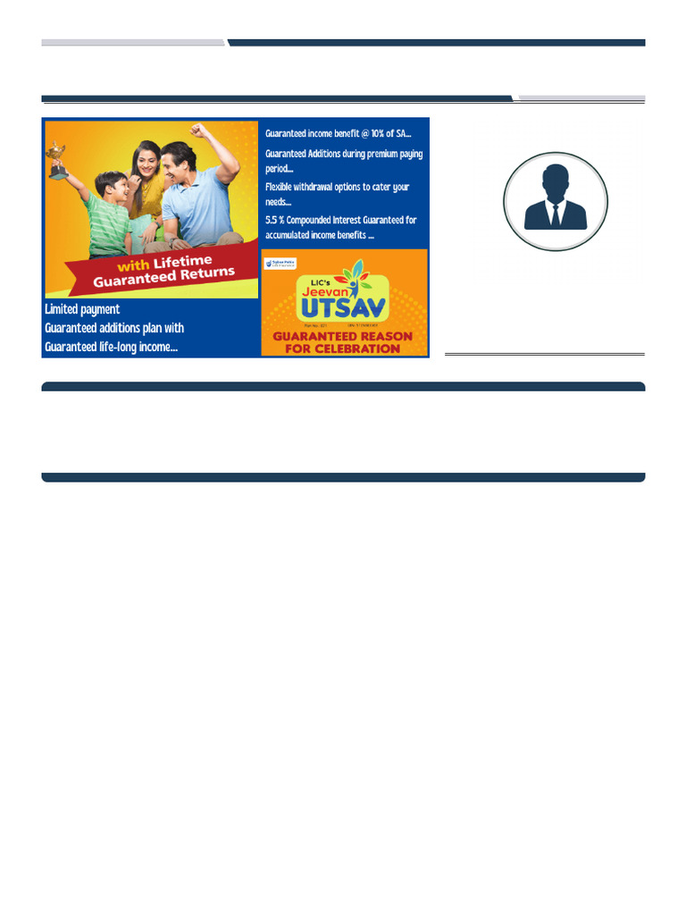 Jeevan Utsav: (Plan No: 871) | PDF | Insurance | Finance & Money Management