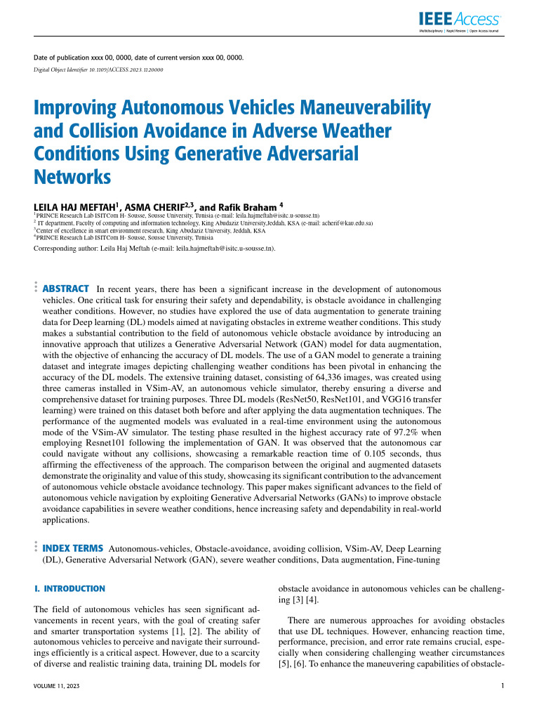 Improving Autonomous Vehicles Maneuverability and | PDF