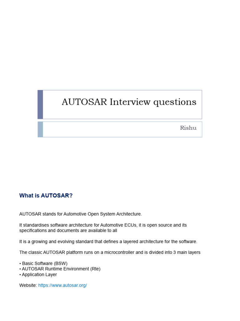 Autosar PPT | PDF