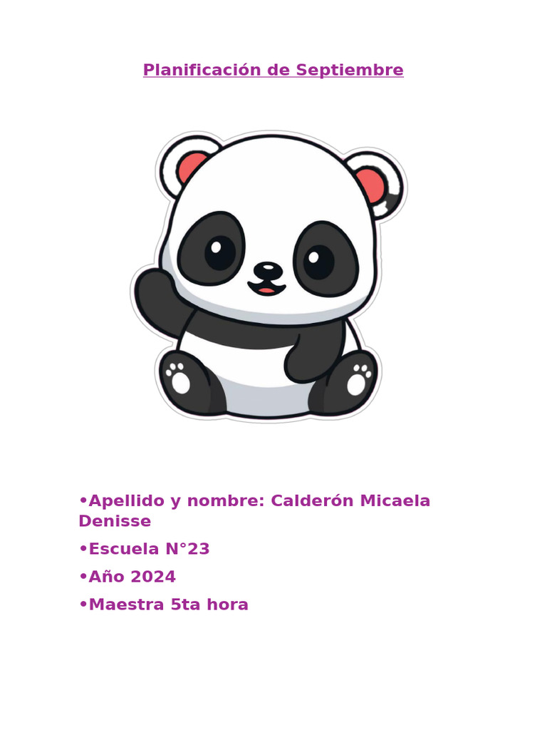 Planificación de Septiembre | PDF