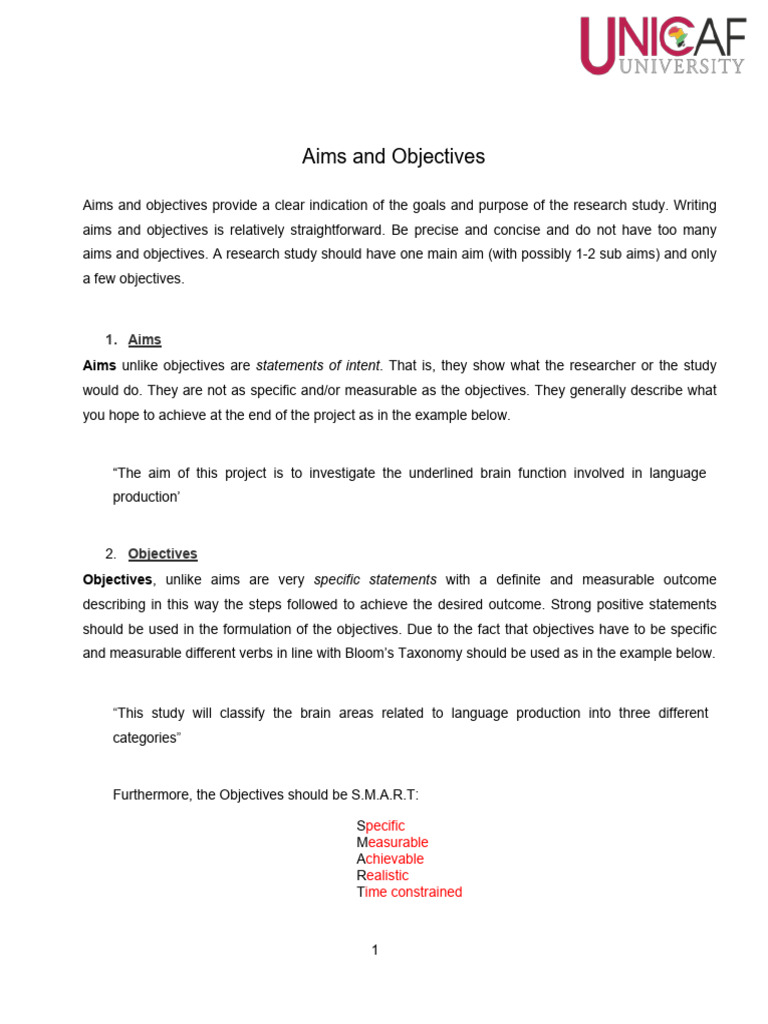 How To Write Aims and Objectives 28.02.2023 | PDF
